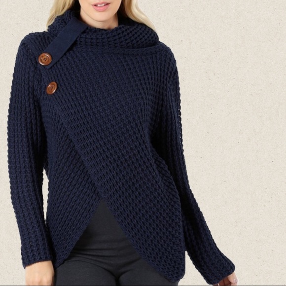 Boutique | Sweaters | Cowl Neck Button Sweater | Poshmark